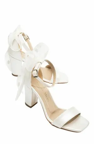 FOREVER & ALWAYS SHOES Rafaelle Bridal Sandals With Bow - Ivory