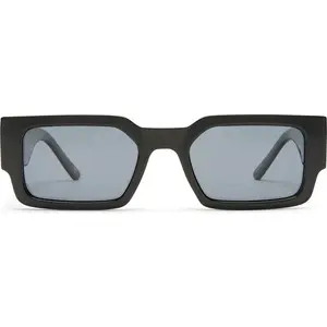 Le Specs Contemplation 54mm Rectangular Sunglasses - Black/ Smoke Mono Pol
