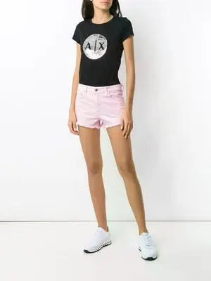 Armani Exchange Fringed Hem Denim Shorts