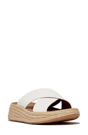 Fitflop F-mode Espadrille Platform Slide Sandal - Urban White