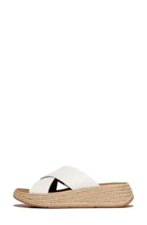 Fitflop F-mode Espadrille Platform Slide Sandal - Urban White