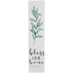 NORTHLIGHT 36" Bless Our Home Wooden Porch Board Sign Decoration - White