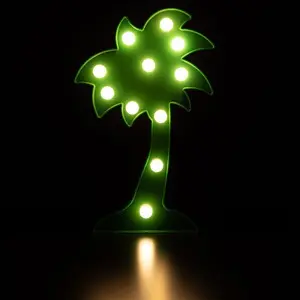NORTHLIGHT Led Lighted Palm Tree Marquee Wall Art10" - Green