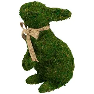 NORTHLIGHT Standing Moss Easter Rabbit Figurine10