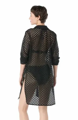 Carmen Marc Valvo Button Up Shirt Swim