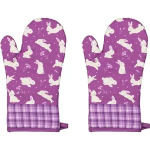 NORTHLIGHT Set Of Two Easter Oven Mitts - Purple