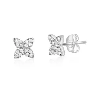 DONATELLO GIAN Name' Sterling Crystal Stud Earrings - Silver