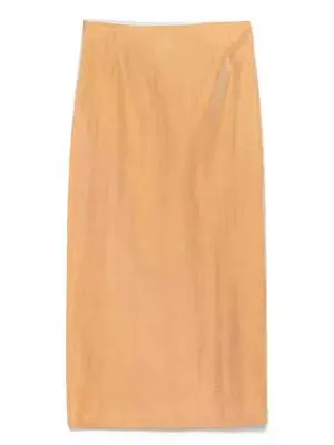 ALYSI Lurex-detailed Midi Skirt - Orange