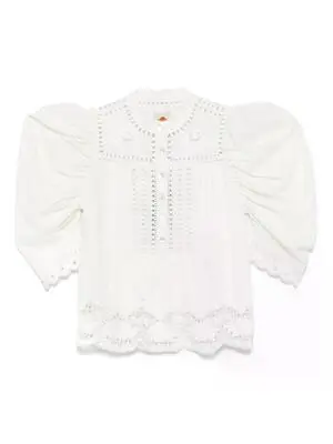 Farm Rio Floral-embroidered Blouse