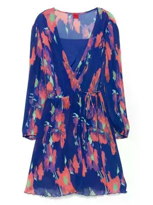 Hugo Floral-print Midi Wrap Dress