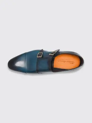 Santoni Double Monk Strap Shoes - Blue