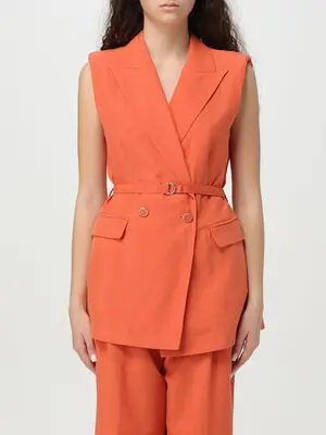 Liu Jo Double Breasted Waistcoat - Brick Red