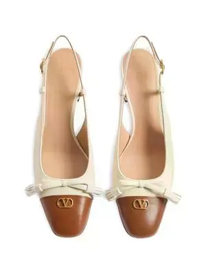 Valentino Garavani Two-tone Kidskin Slingback Pumps - Neutrals