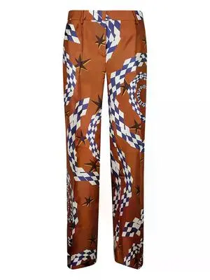 Alberto Biani All-over Printed Trousers - Brown