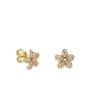 SYDNEY EVAN 14k Yellow Diamond Flower Stud Earrings - Gold