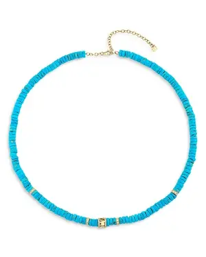 SYDNEY EVAN 14k Yellow Turquoise, And Diamond Necklace - Gold
