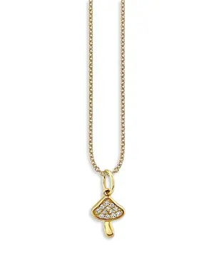 SYDNEY EVAN 14k Yellow Diamond Mushroom Pendant Necklace - Gold