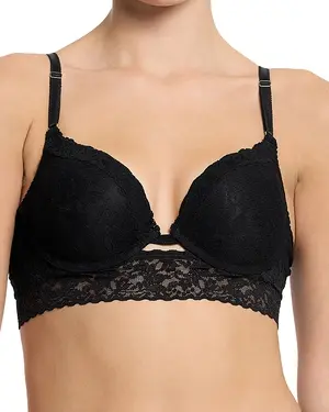 Hanky Panky Signature Lace Plunge Push Up Bra - Black