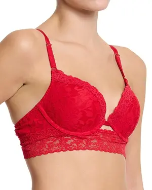 Hanky Panky Signature Lace Plunge Push Up Bra - Red