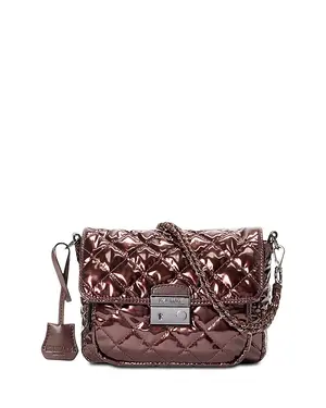 Mz Wallace Small Crosby Lock Crossbody - Bordeaux Lacquer