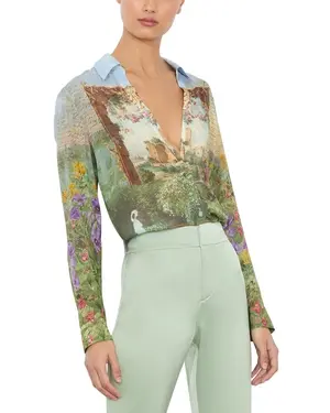 Alice + Olivia Eloise Silk Blouse - Dusk To Dawn