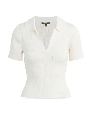 Joe's Jeans The Jess Pointelle Polo Shirt - Milk