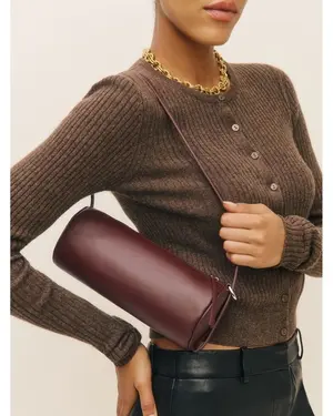 REFORMATION Simona Cylinder Bag - Ruby