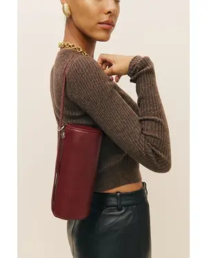 REFORMATION Simona Cylinder Bag - Ruby