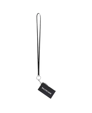 Balenciaga Cash Card Case On Keychain - Black