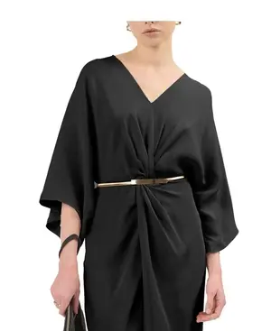 Careste Olympia Gathered Dress - Black