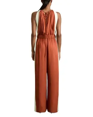 REISS Side Stripe Rope Tie Jumpsuit - Orange