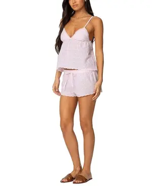EDIKTED Talula Eyelet Babydoll Top - Light-pink