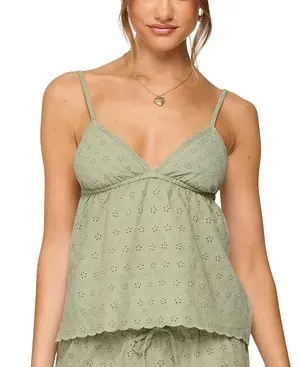 EDIKTED Talula Eyelet Babydoll Top - Olive