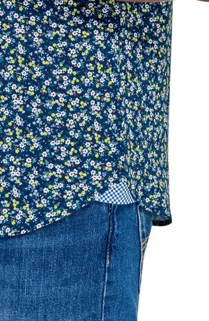 CON.STRUCT Slim Fit Mini Floral Recycled 4-way Stretch Performance Short Sleeve Shirt