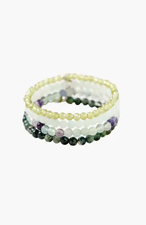 TINY RITUALS Virgo Bracelet Set - Green / White / Purple