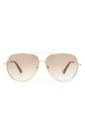 Le Specs Abracadabra Aviator Sunglasses - Bright Gold/ Brown Grad