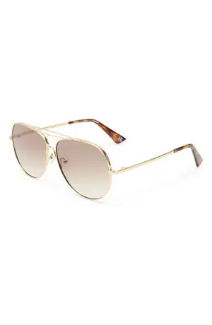 Le Specs Abracadabra Aviator Sunglasses - Bright Gold/ Brown Grad