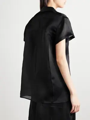 Khaite Keefe Silk-organza Shirt - Black