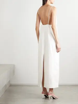 Khaite Tulula Silk-poplin Maxi Dress - White