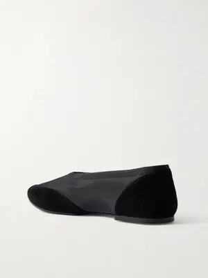 Staud Alba Sport Suede-trimmed Ballet Flats