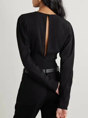 ST. AGNI Gathered Stretch-crepe Bodysuit