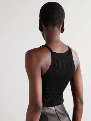 COURREGES Embellished Ribbed-knit Tank