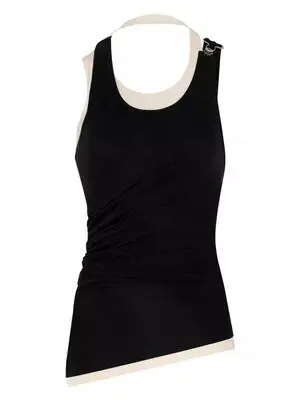 JEAN PAUL GAULTIER Layered Cotton Tank Top - Black