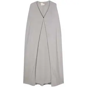 Valentino Garavani Valentino Garavani Silk Cape Design Dress - Grey