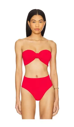 Hunza G Jean Bikini Top - Crinkle Red