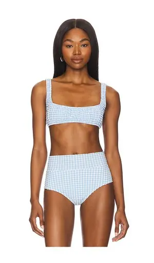 MONTCE Zoe Bikini Top - Peri Micro Gingham