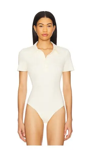 Commando Neoprene Polo Bodysuit - Ivory