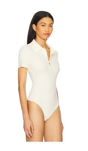 Commando Neoprene Polo Bodysuit - Ivory