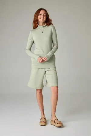 EAVOLU Acadia Eco-Luxe Rib Split-Sleeve Long Sleeve Top Fern