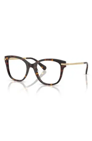 SWAROVSKI 49mm Crystal-embellished Eyeglasses - Havana/ Demo Lens